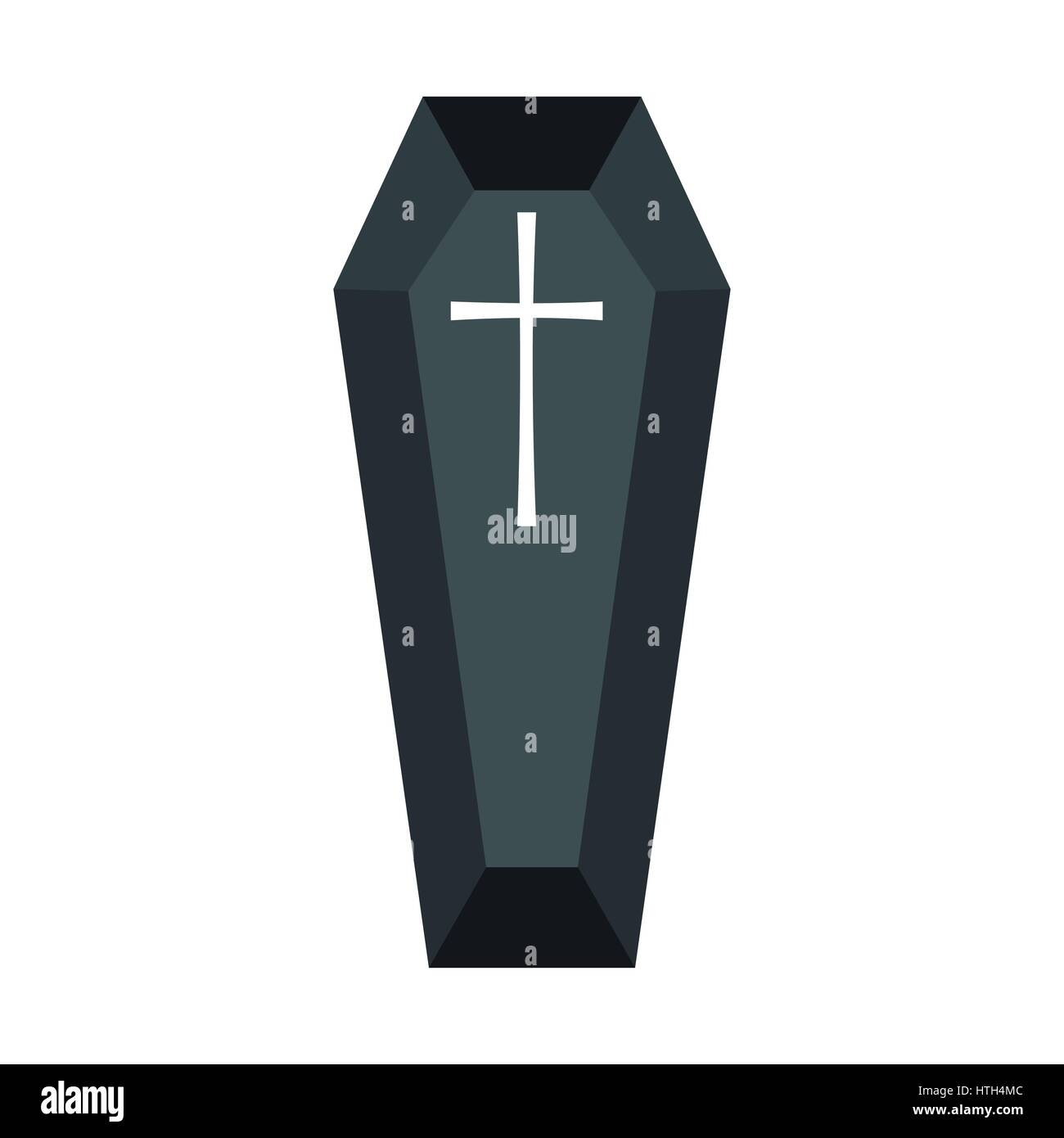 Coffin icon flat color Stock Vector Images - Alamy