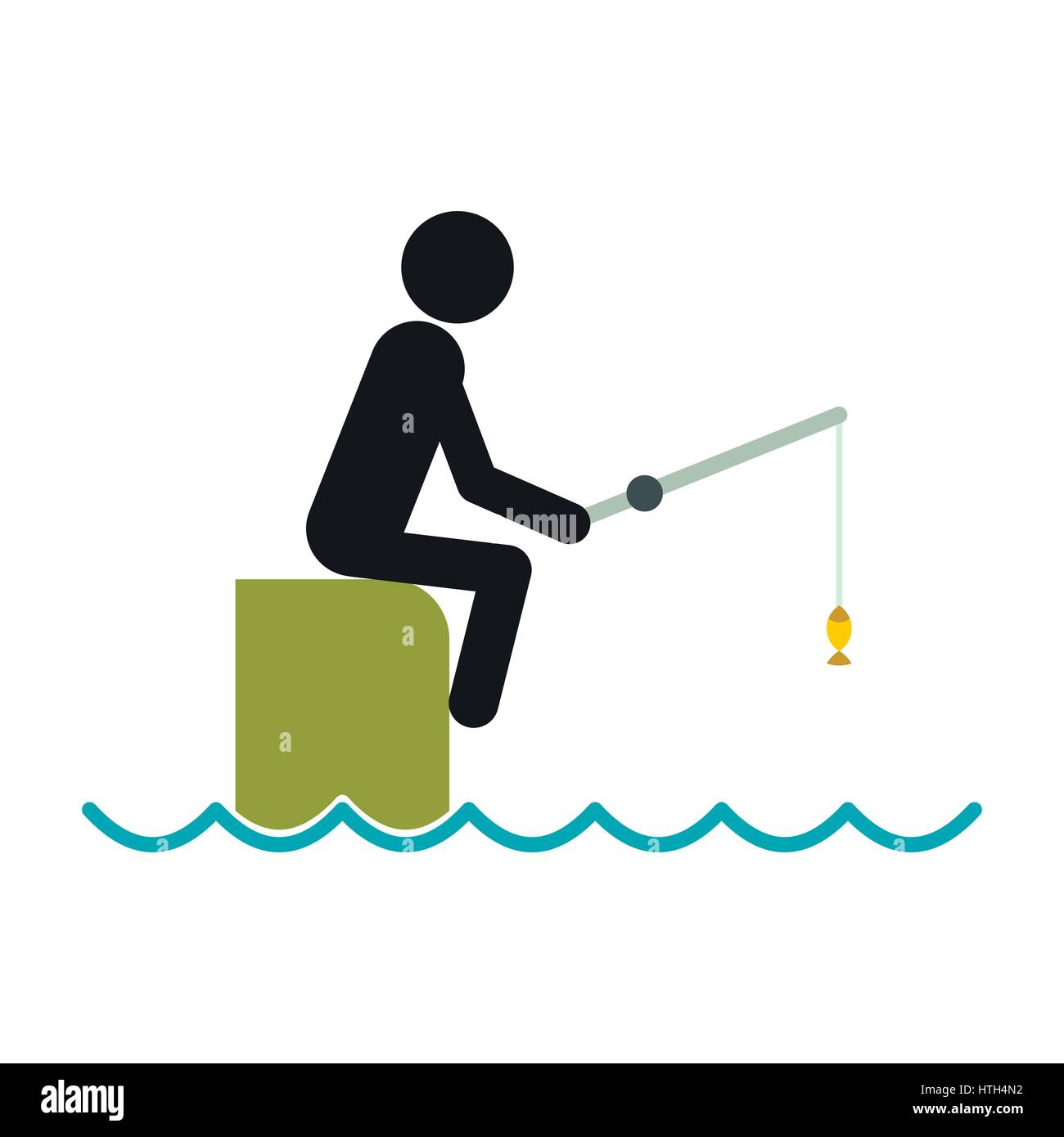 Fisherman fishing rod chair Cut Out Stock Images & Pictures - Alamy