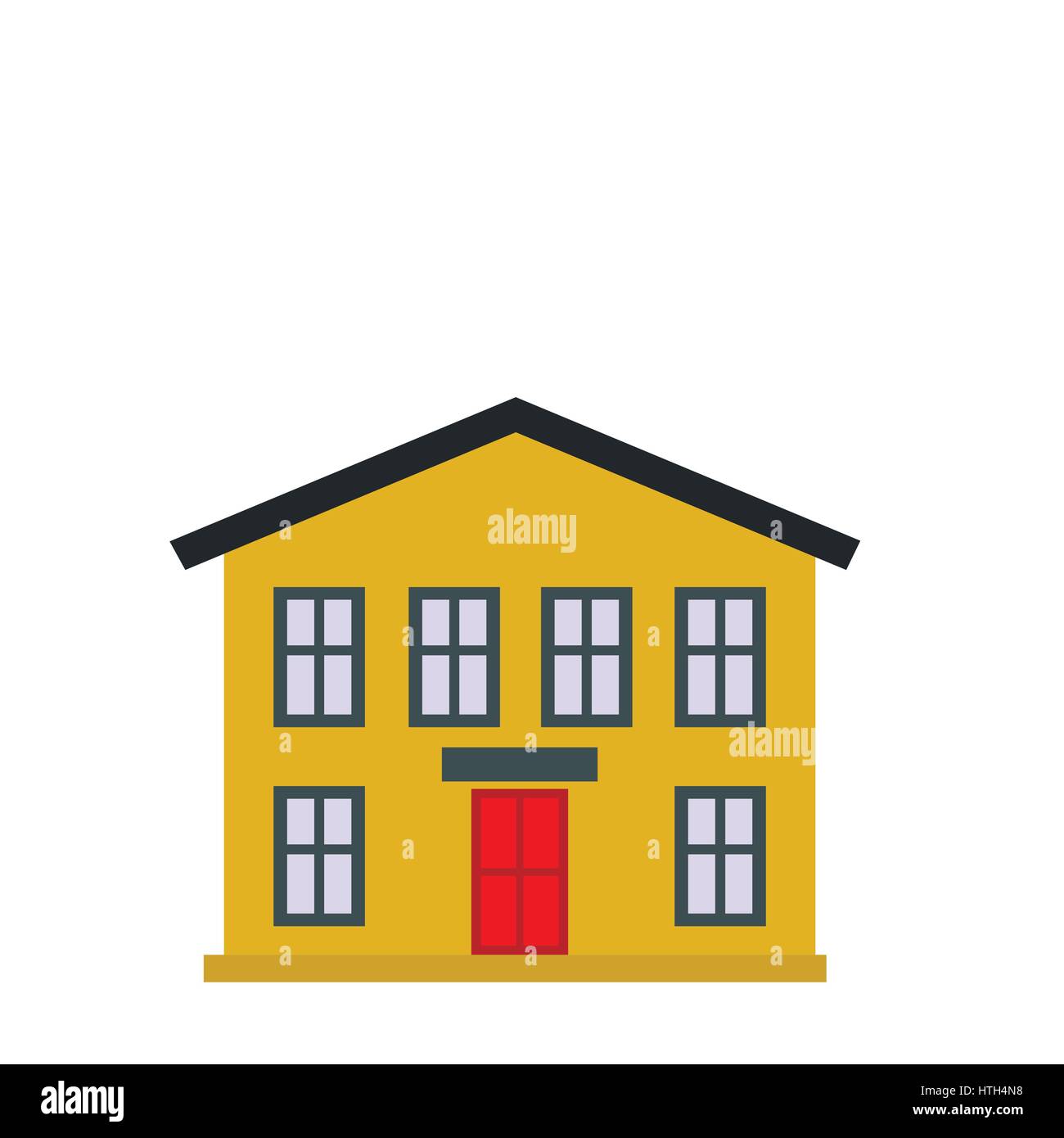 Yellow two-storey house icon Stock Vector Image & Art - Alamy