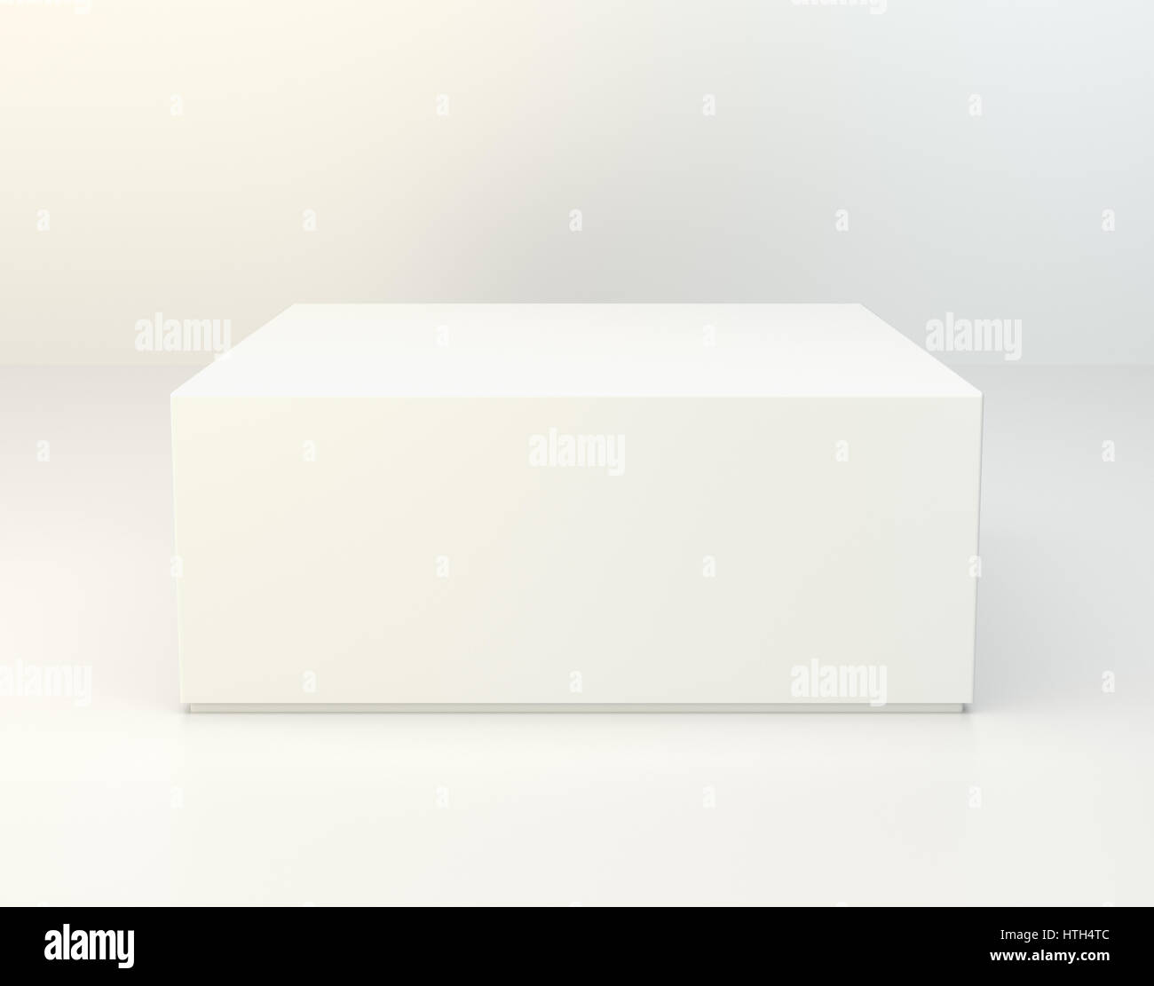 Blank box on white background with reflection. 3d rendering Stock Photo ...