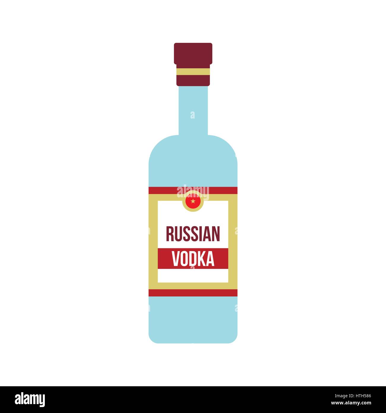 Bottle of vodka icon, flat style Stock Vector Image & Art - Alamy