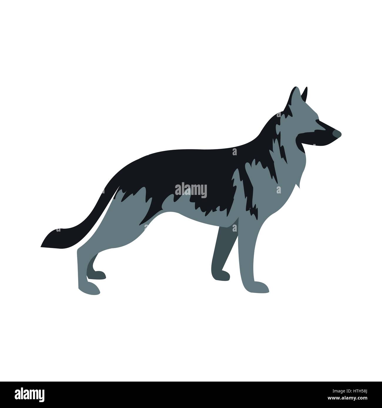 German Shepherd dog icon, flat style Stock Vector Image & Art - Alamy