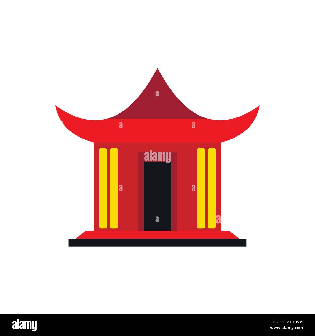 Traditional Chinese House icon, flat style Stock Vector Image & Art - Alamy