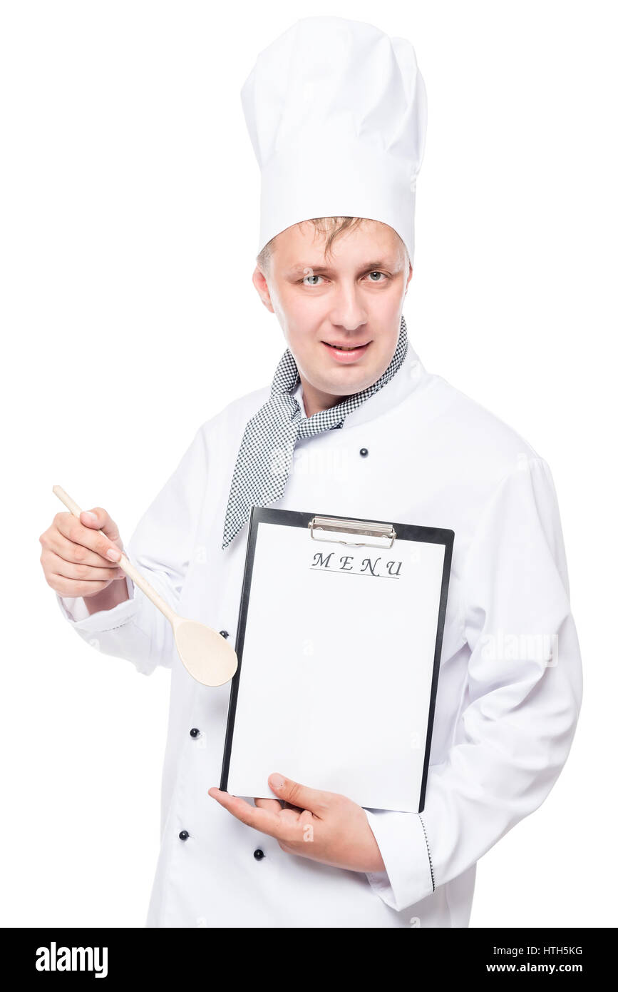 Portrait chef wooden spoon hi-res stock photography and images - Alamy