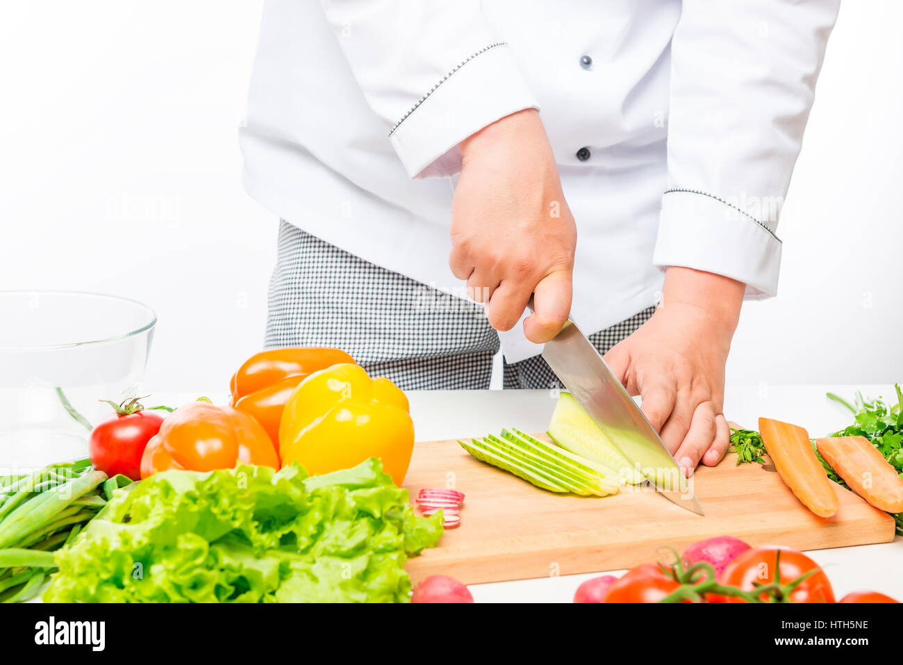 Professional chef prepares cuts white hi-res stock photography and ...