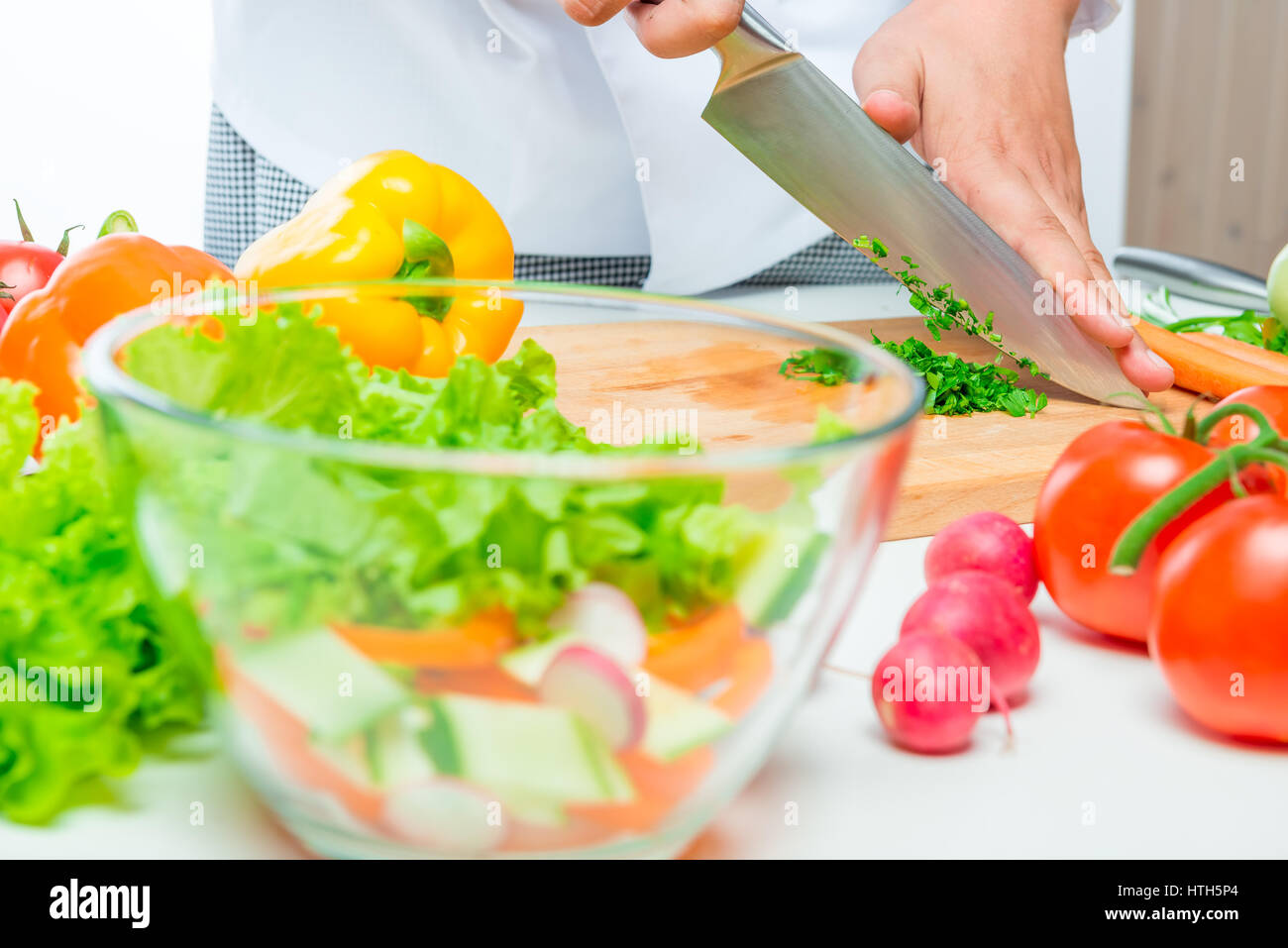 Shooting cooking salad close-up in studio Stock Photo - Alamy