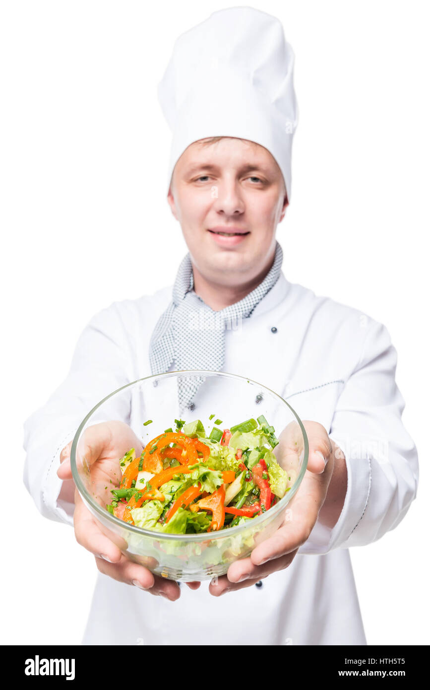 salad in a glass bowl holding a chef salad in focus Stock Photo - Alamy
