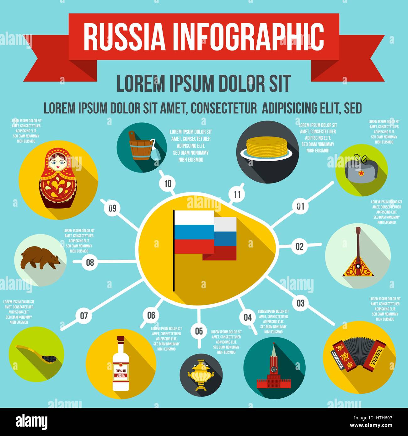 Russia infographic elements, flat style Stock Vector Image & Art - Alamy
