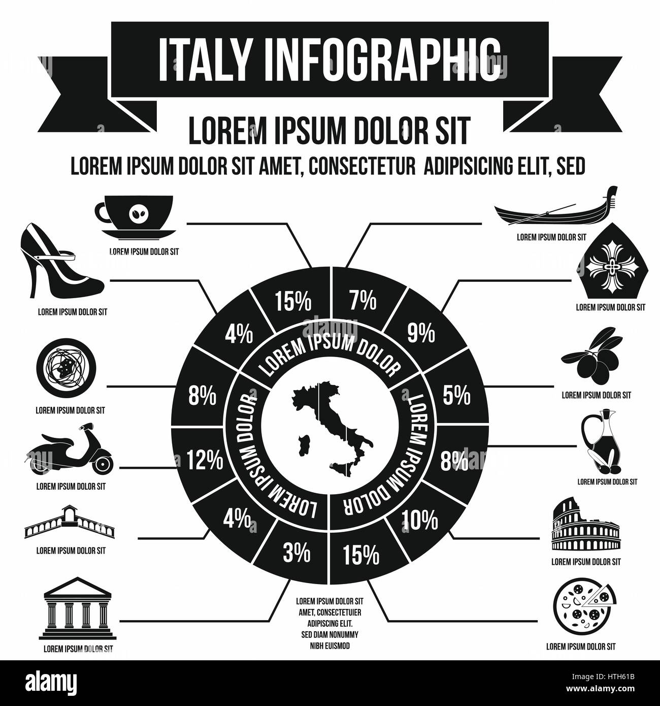 Italy infographic elements, simple style Stock Vector Image & Art - Alamy