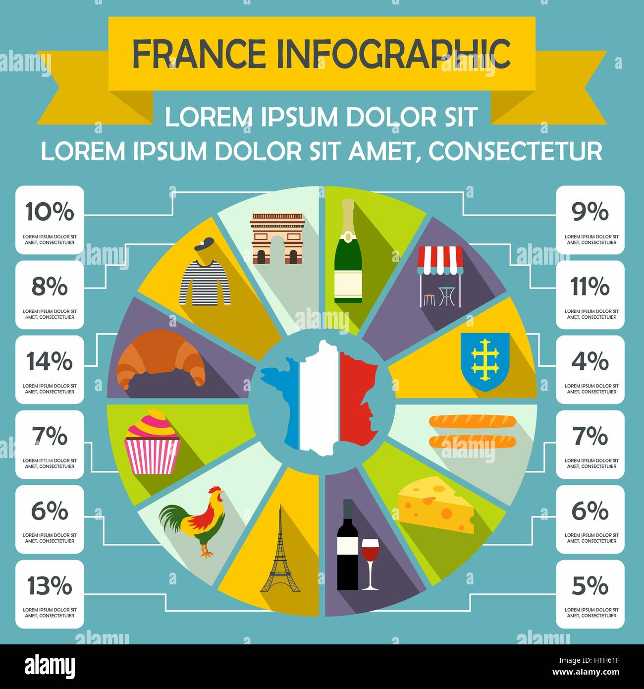 France infographic elements, flat style Stock Vector Image & Art - Alamy