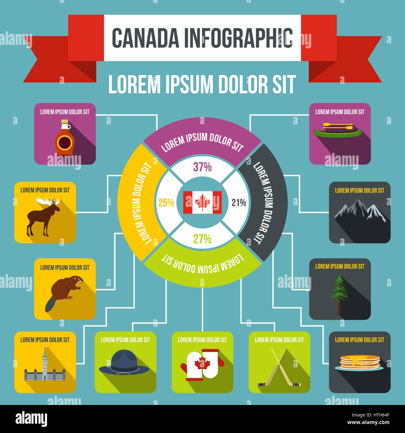 Canada infographic elements, flat style Stock Vector Image & Art - Alamy