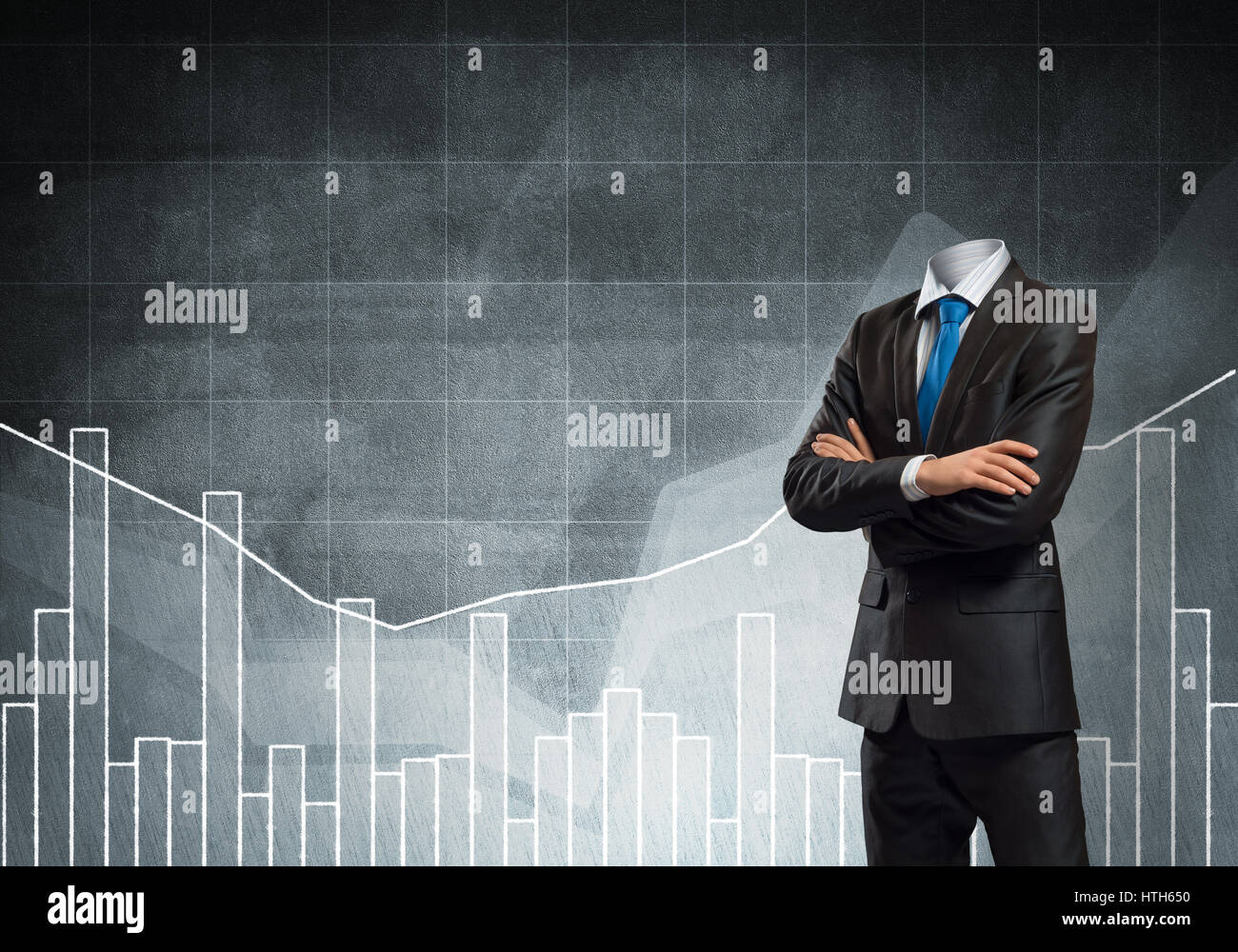 Headless businessman with arms crossed on chest in black suit Stock ...
