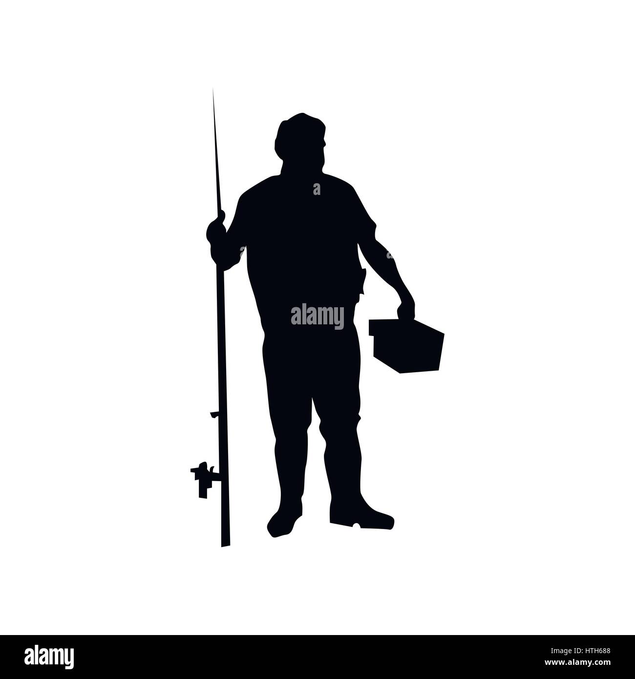 Fisherman Silhouette Cut Out Stock Images & Pictures - Alamy