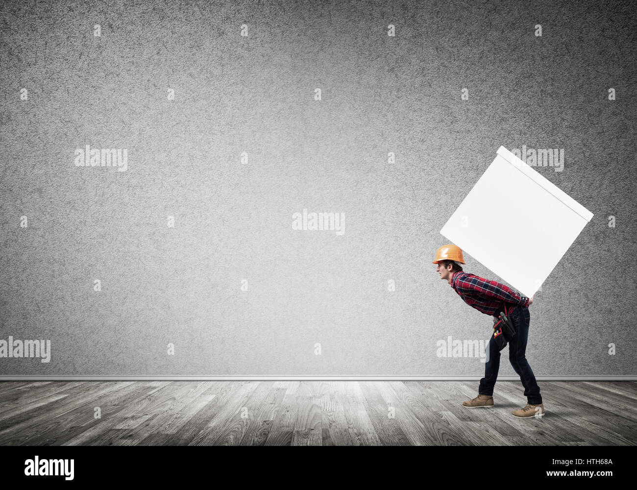 Man with heavy pack on his back hi-res stock photography and images - Alamy