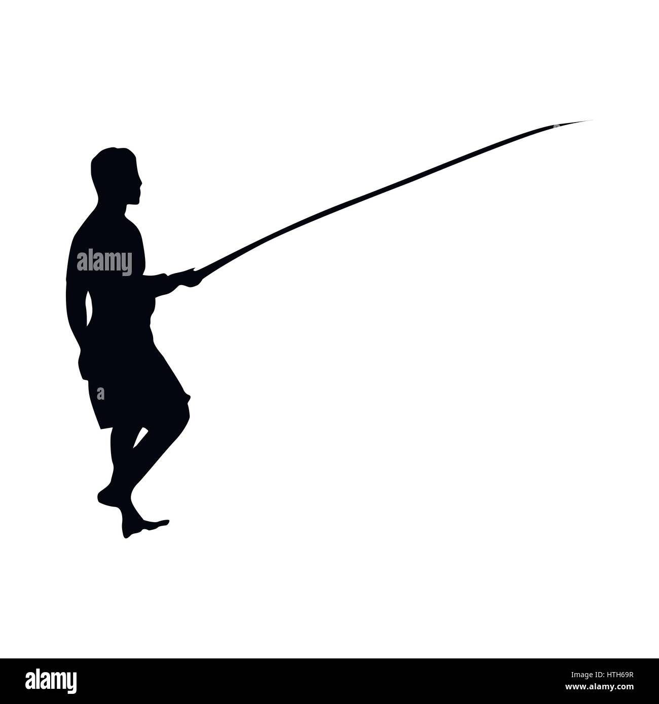 Fisherman silhouette black Stock Vector Image & Art - Alamy