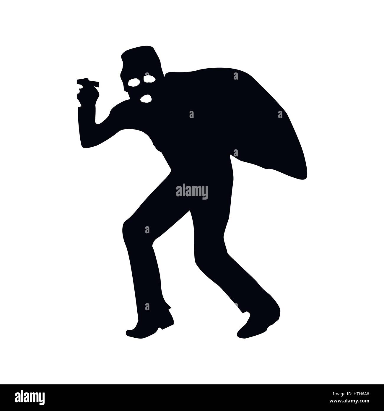 Robber silhouette black Stock Vector Image & Art - Alamy