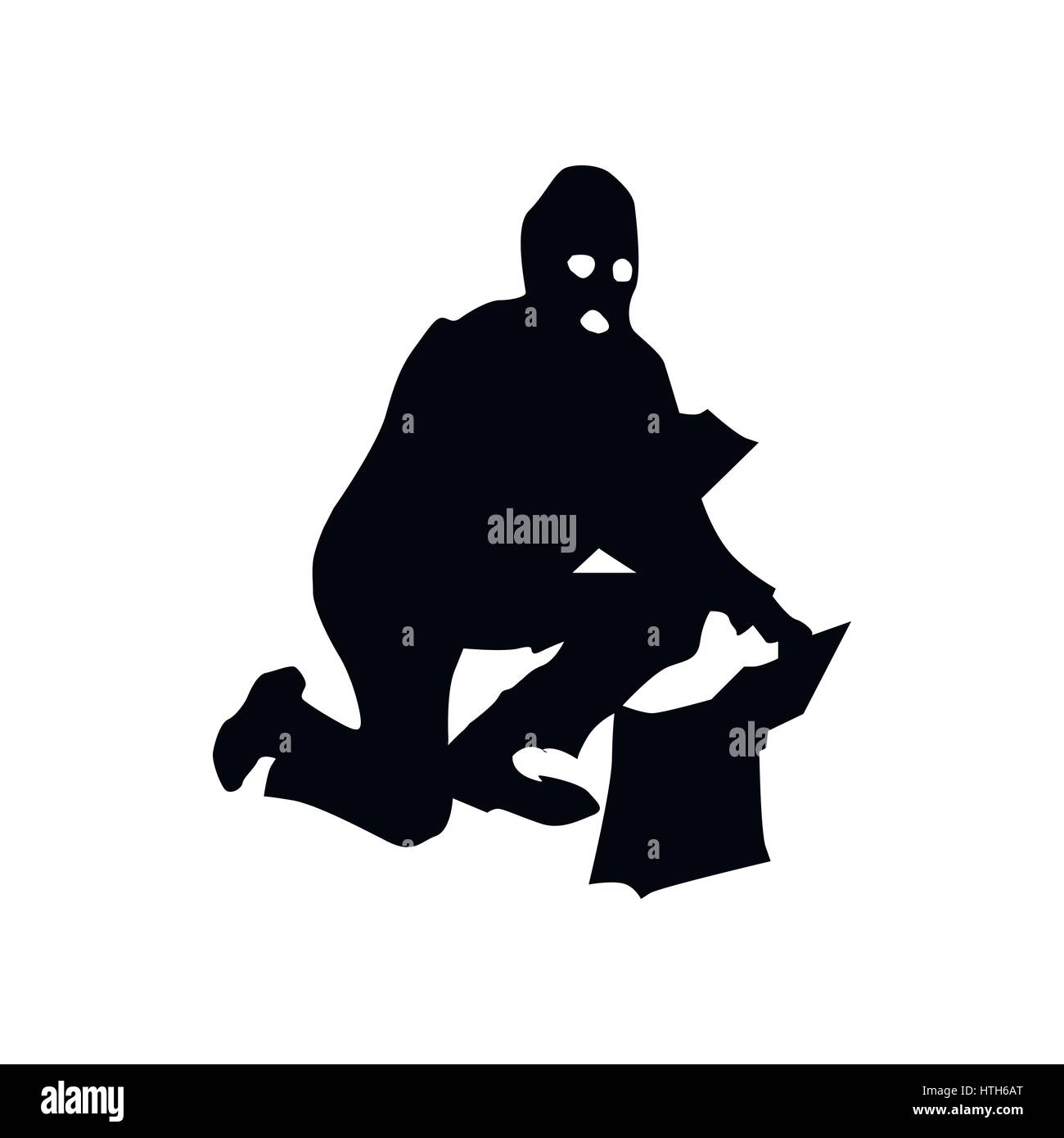 Robber silhouette black Stock Vector Image & Art - Alamy