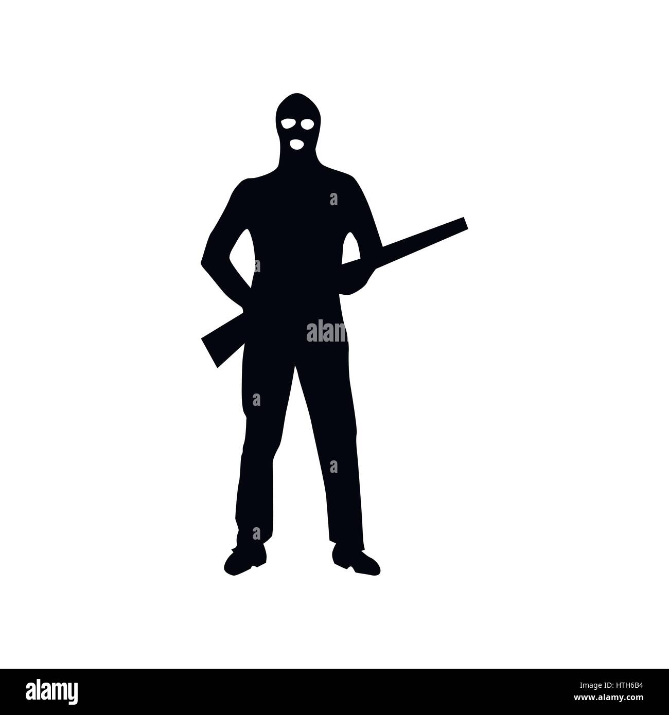 Gangster man mask silhouette Cut Out Stock Images & Pictures - Alamy