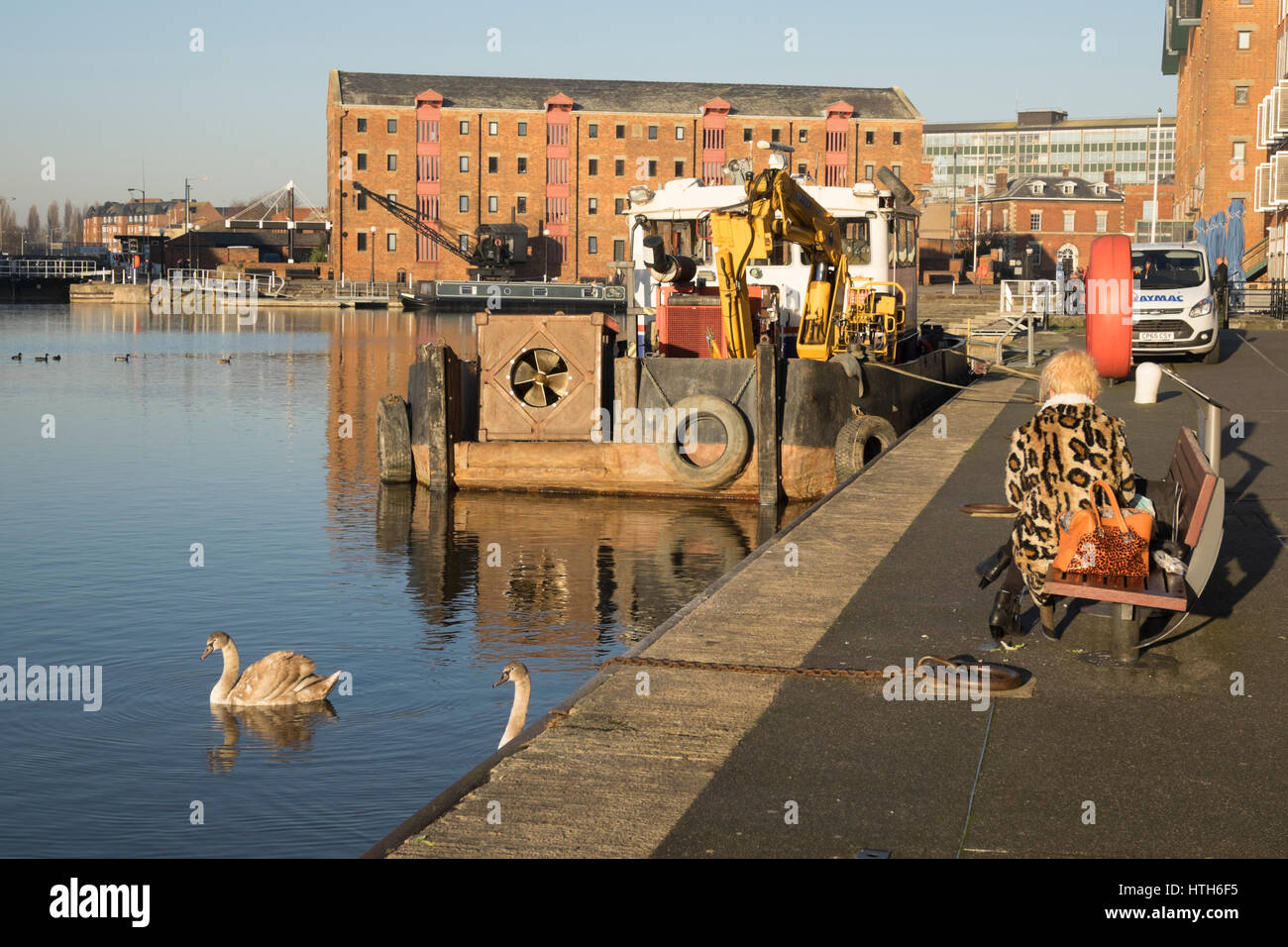 The main basin of Gloucester docks in southern England. It is Britain's ...
