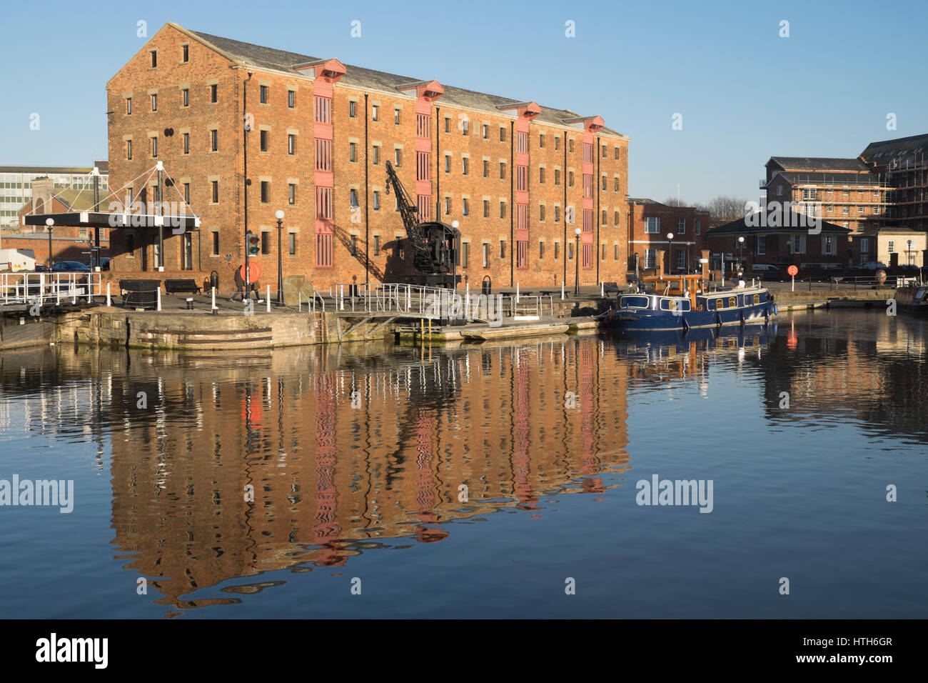 The main basin of Gloucester docks in southern England. It is Britain's ...