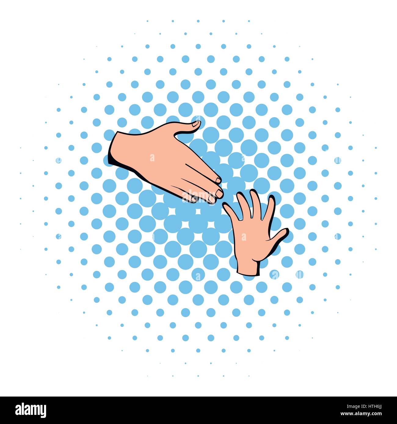 Helping hands icon, comics style Stock Vector Image & Art - Alamy