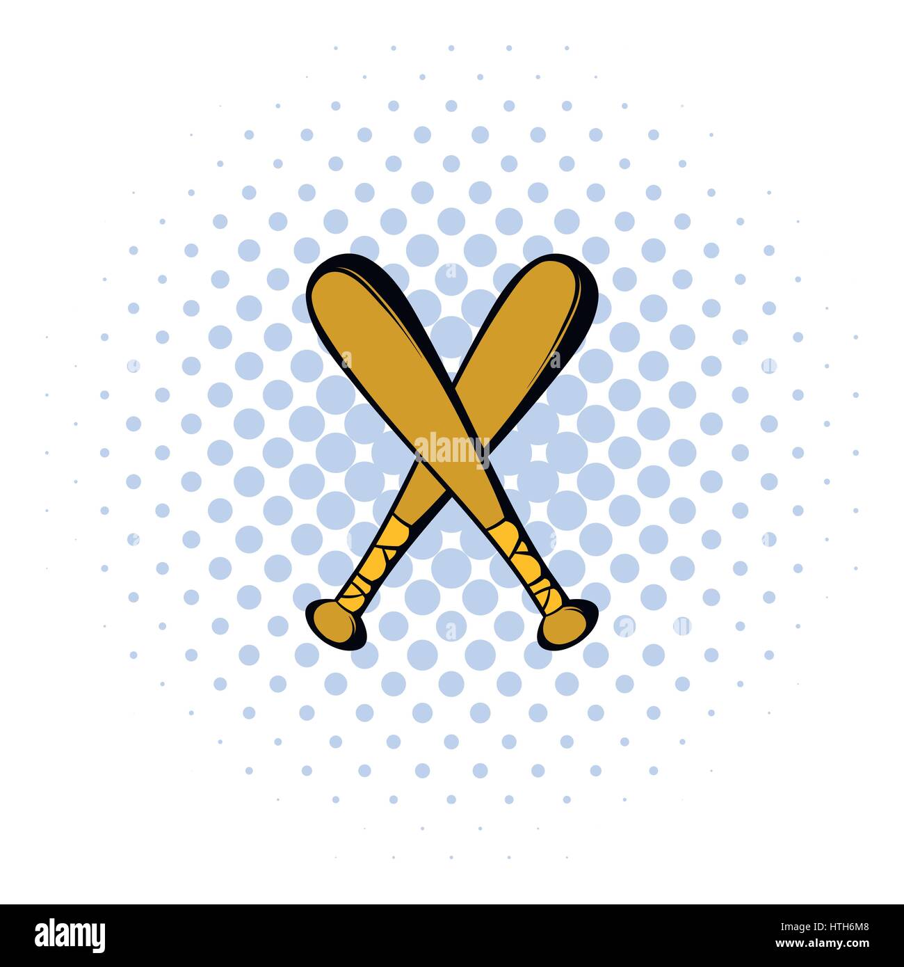 Two crossed baseball bats icon, comics style Stock Vector Image & Art ...