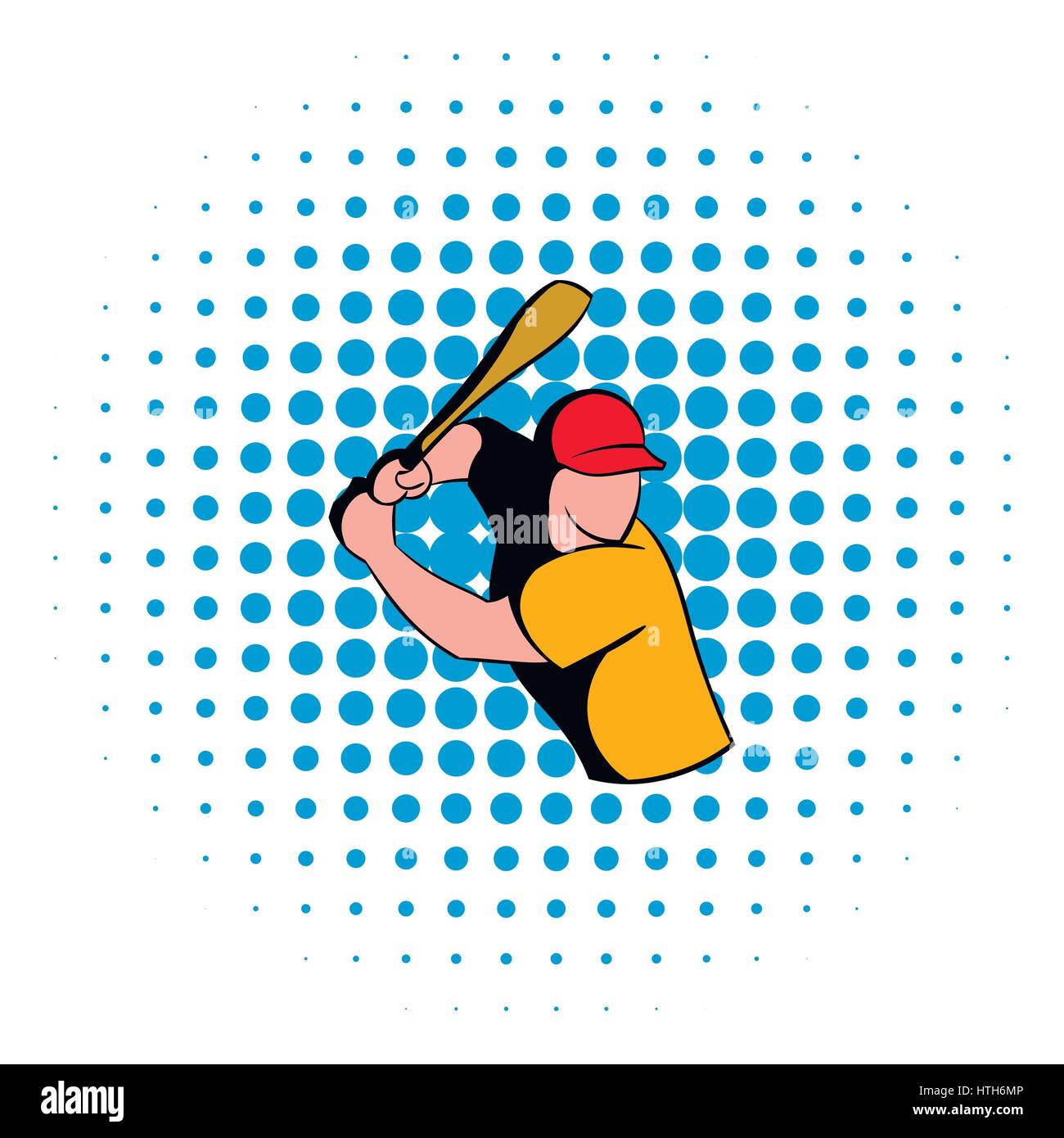 Baseball player icon, comics style Stock Vector Image & Art - Alamy