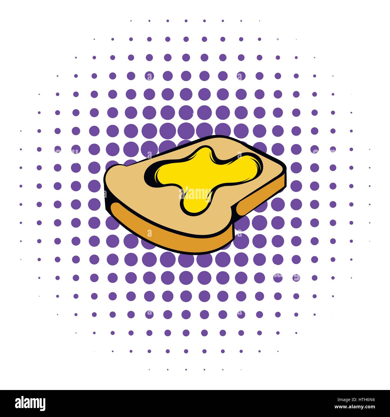 Slice of bread with honey icon, comics style Stock Vector Image & Art ...