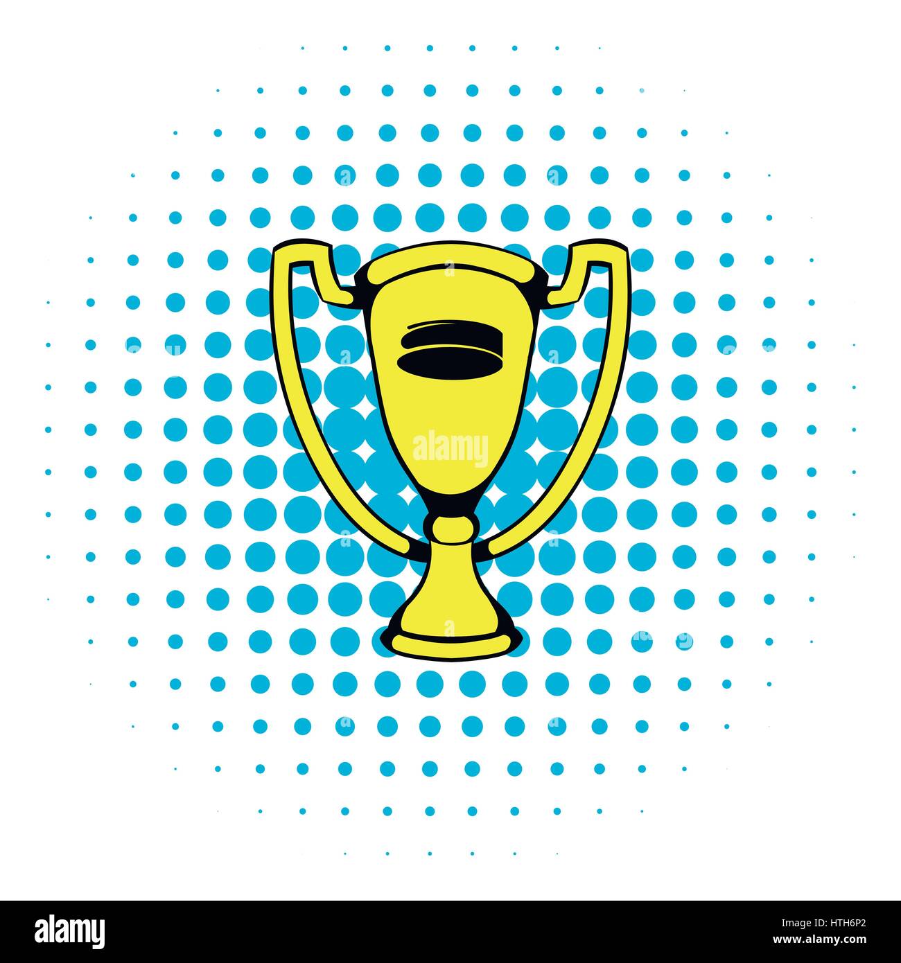Gold shiny trophy cup award icon, comics style Stock Vector Image & Art ...