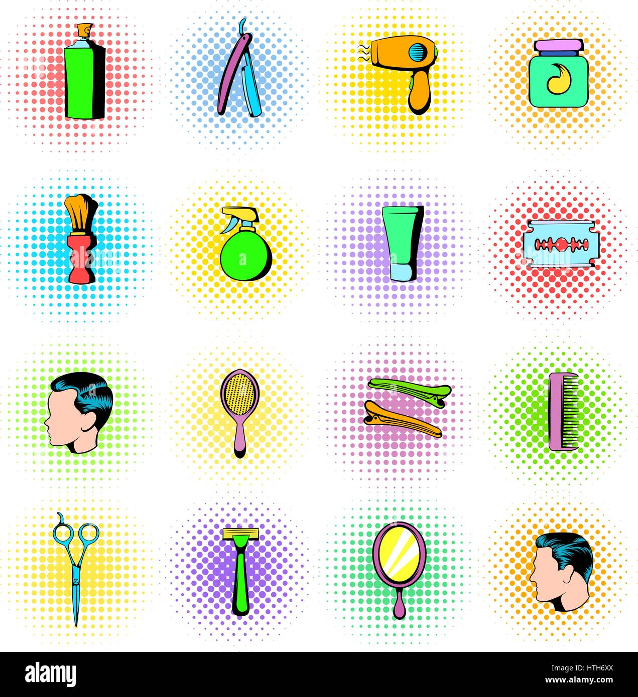 Barber shop icons Cut Out Stock Images & Pictures - Alamy