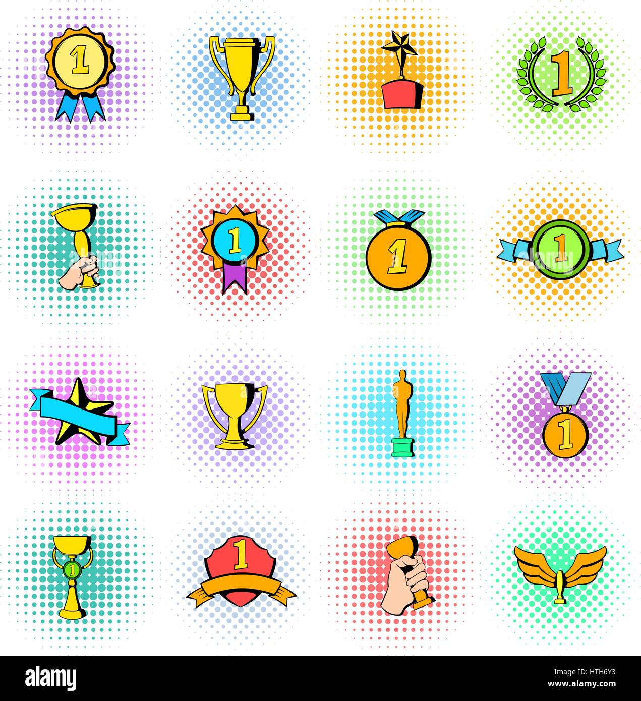 Award icons set, comics style Stock Vector Image & Art - Alamy