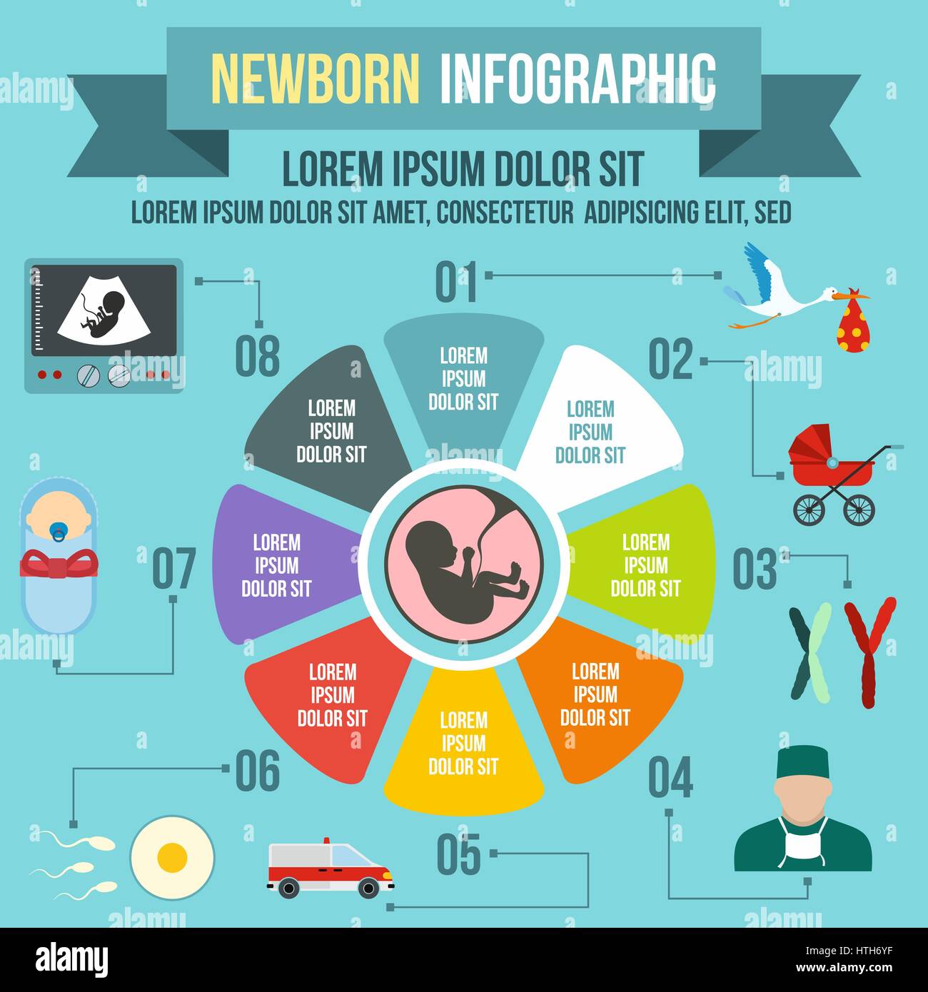 Newborn infographic elements, flat style Stock Vector Image & Art - Alamy