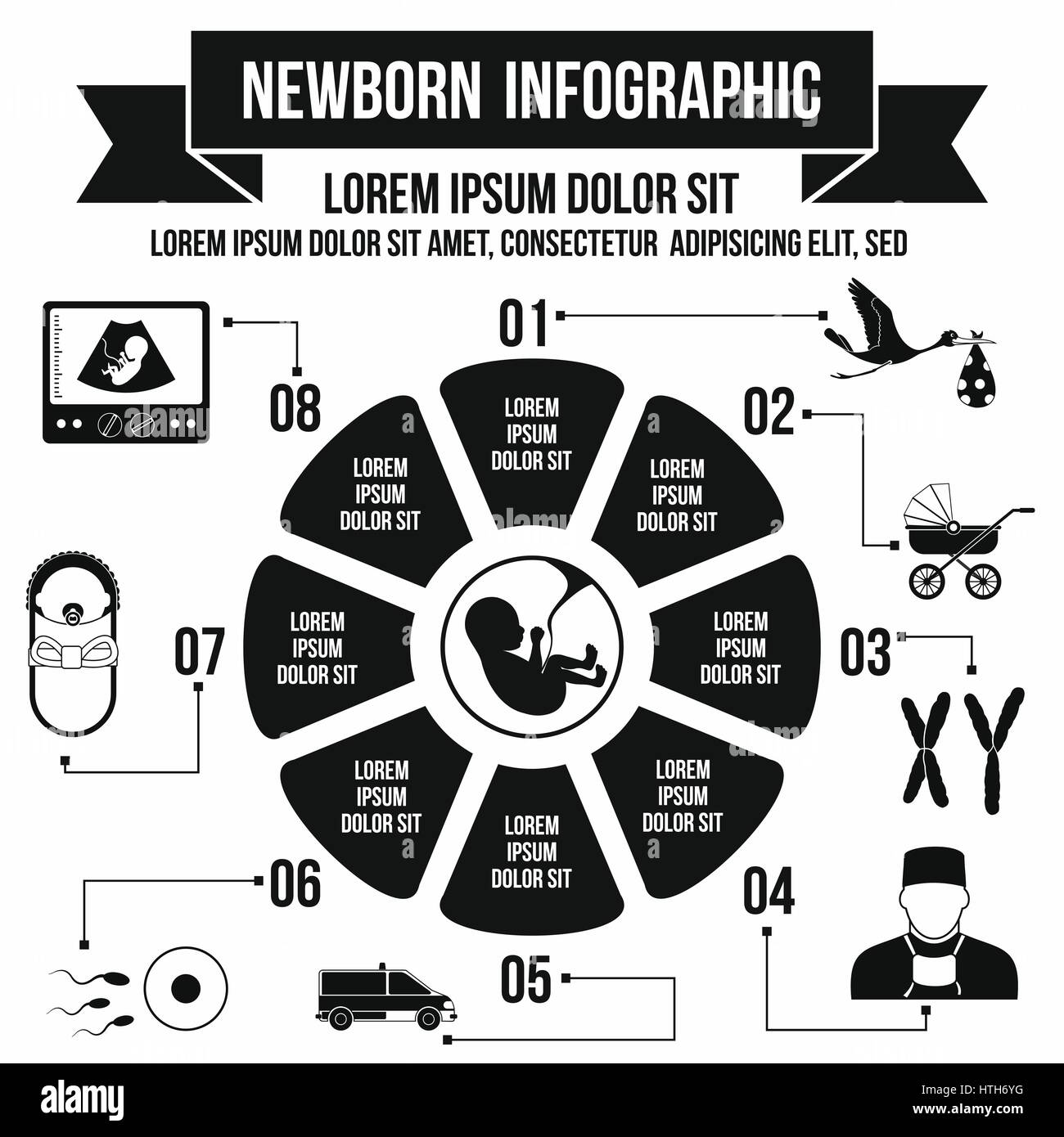 Newborn infographic elements, simple style Stock Vector Image & Art - Alamy