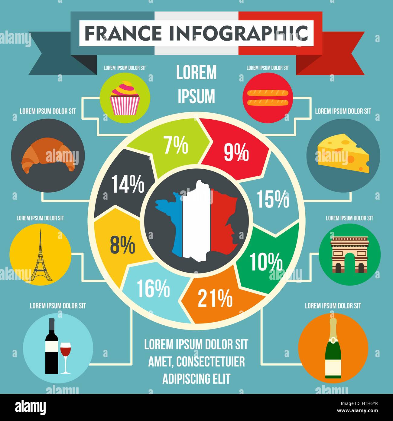France infographic elements, flat style Stock Vector Image & Art - Alamy
