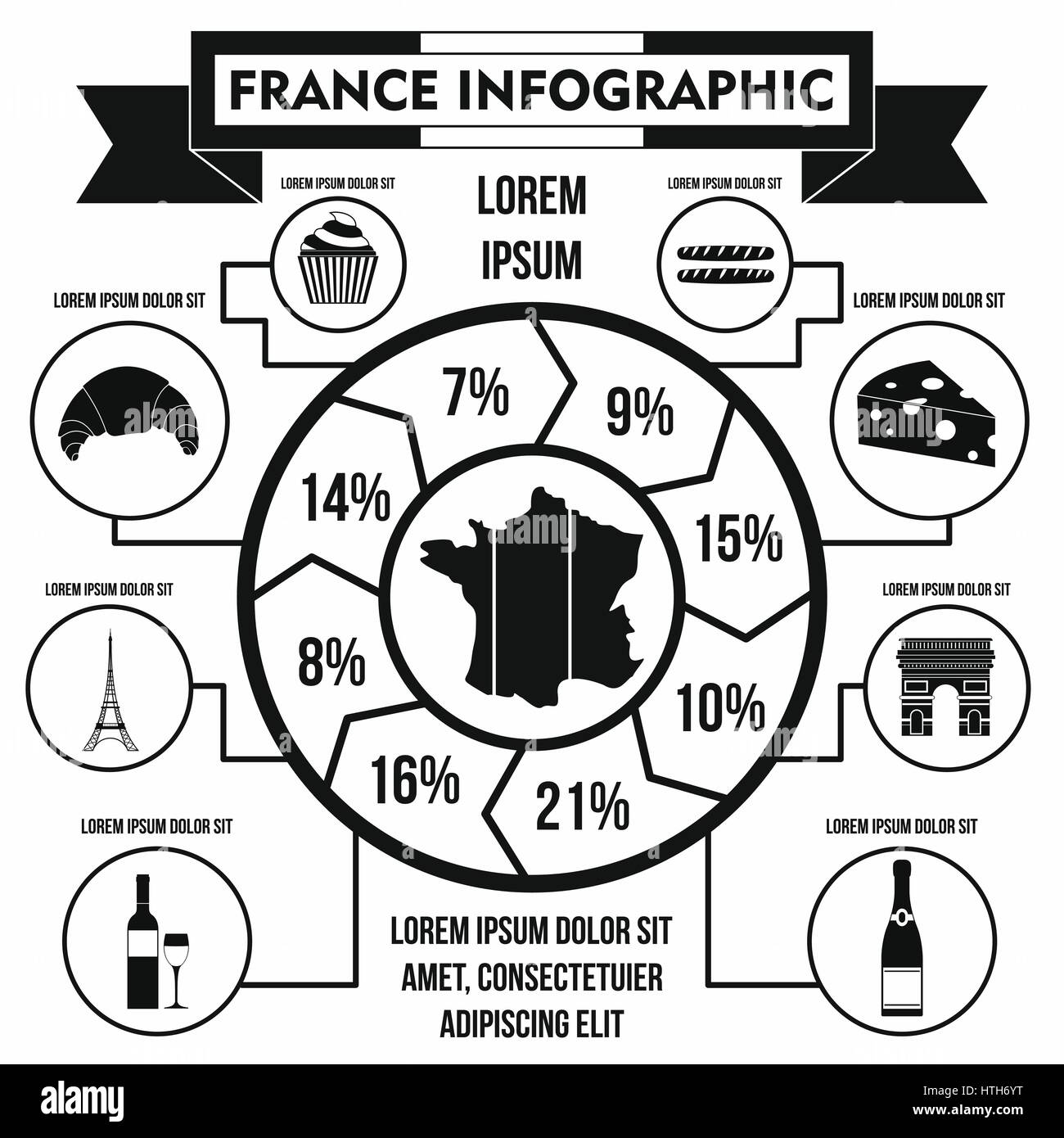 France infographic elements, simple style Stock Vector Image & Art - Alamy
