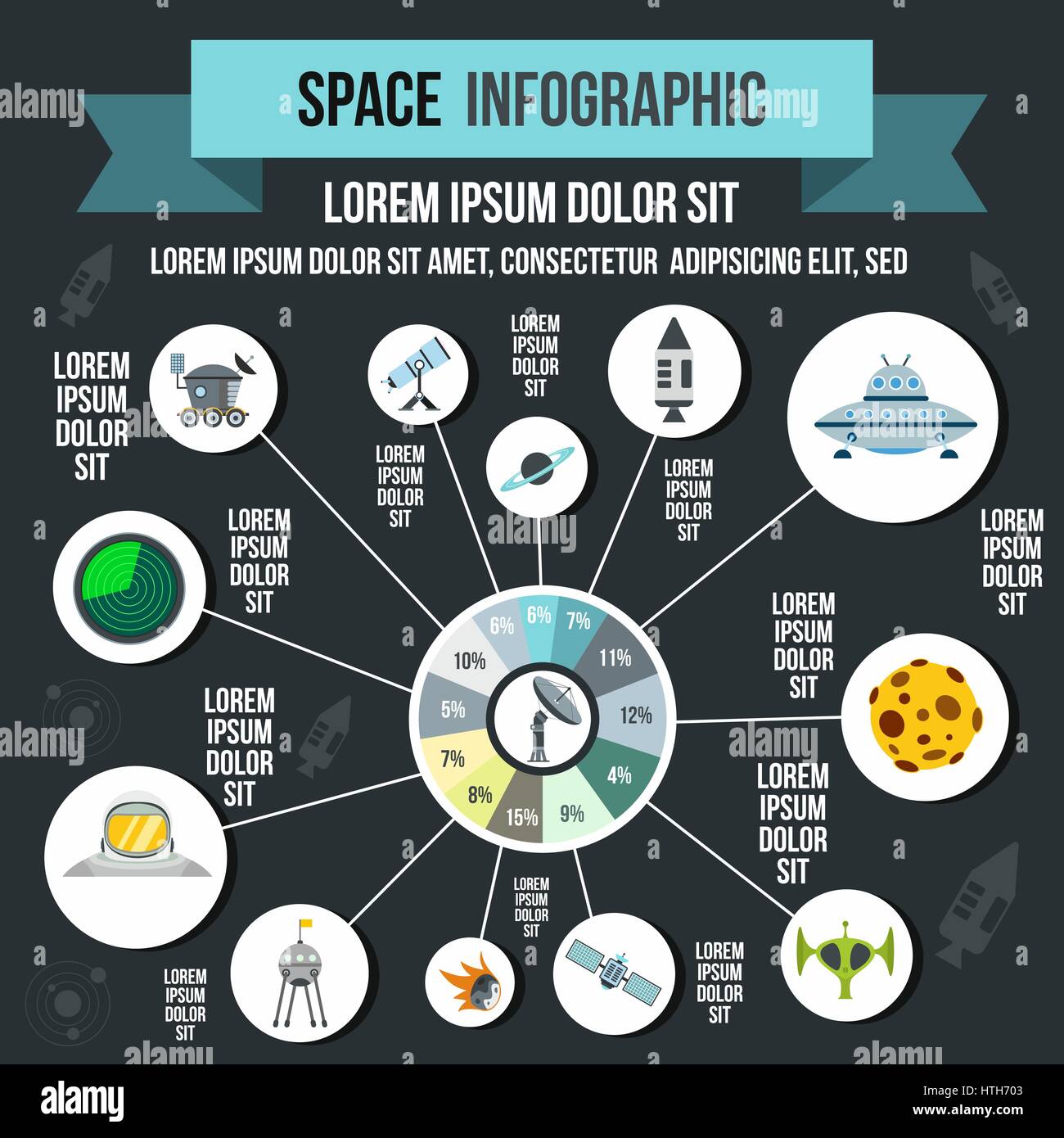 Space infographic elements, flat style Stock Vector Image & Art - Alamy