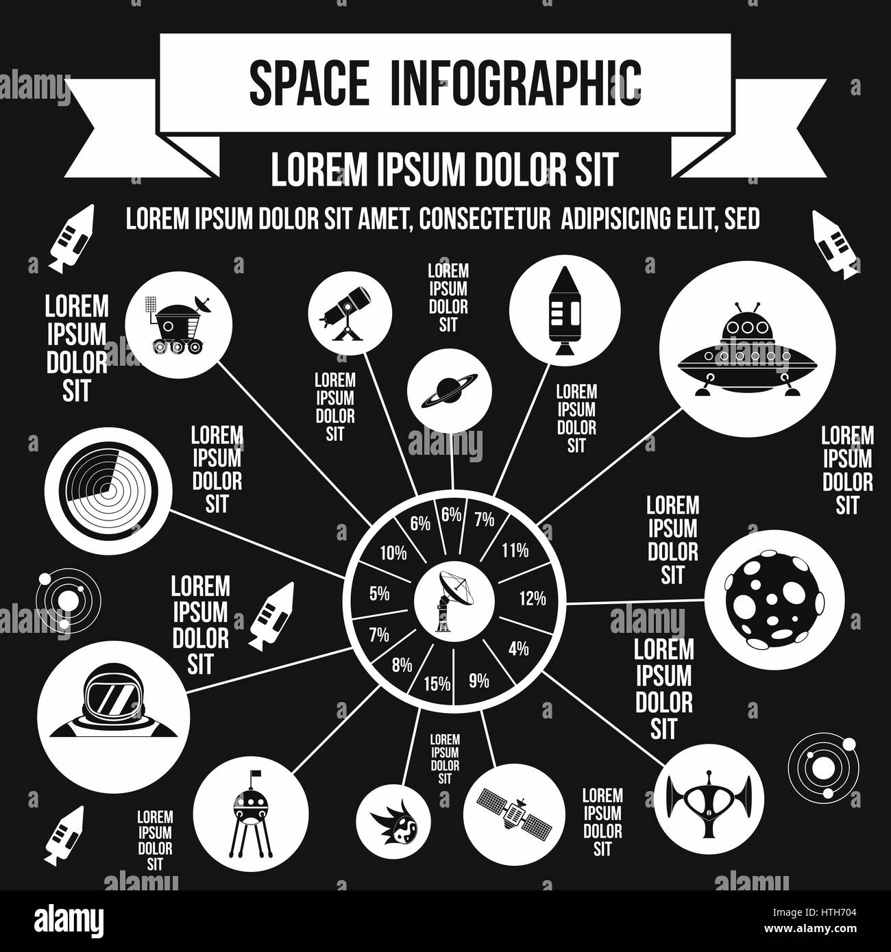 Space infographic elements, simple style Stock Vector Image & Art - Alamy