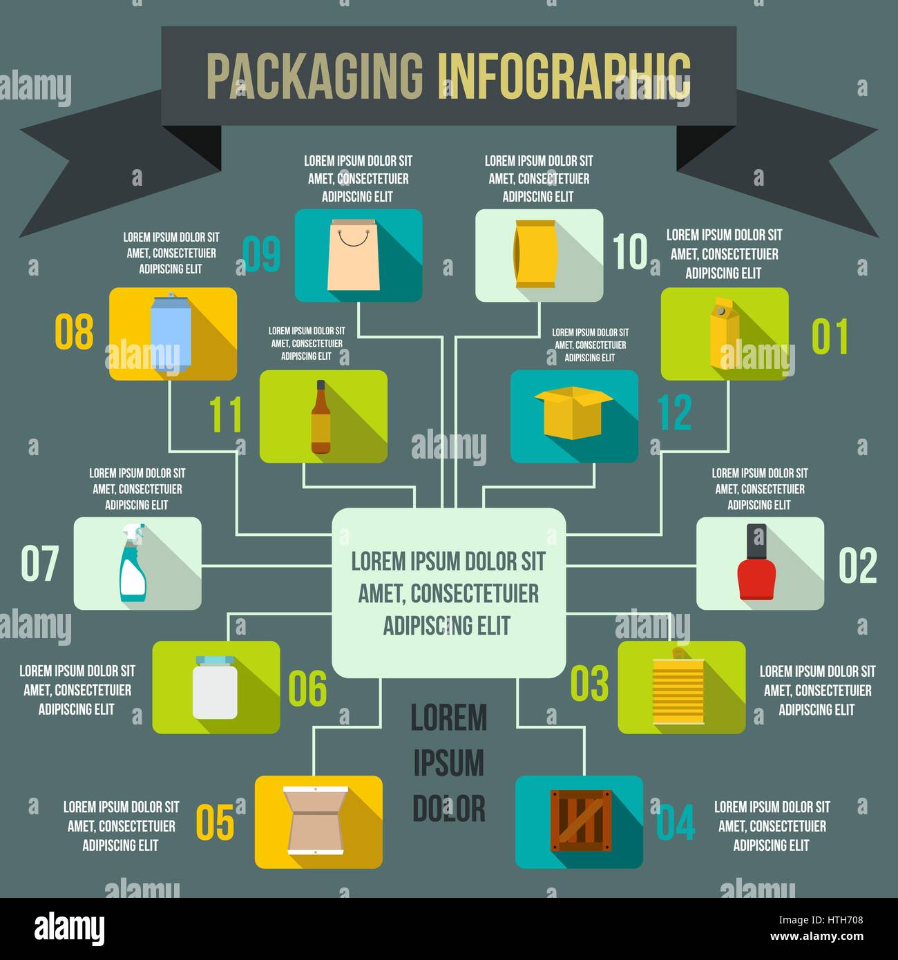 Packaging infographic elements, flat style Stock Vector Image & Art - Alamy