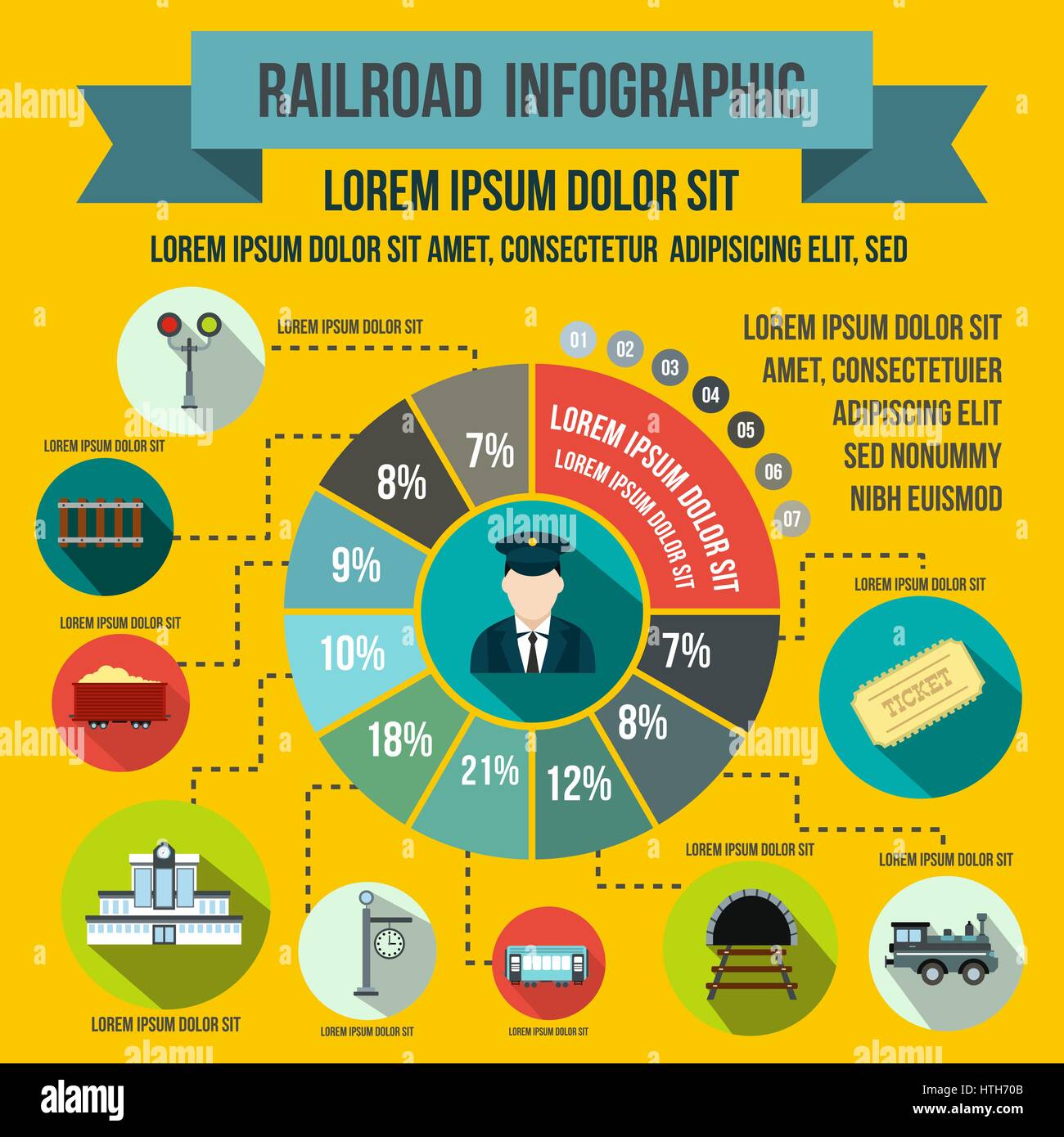 Railroad infographic elements, flat style Stock Vector Image & Art - Alamy