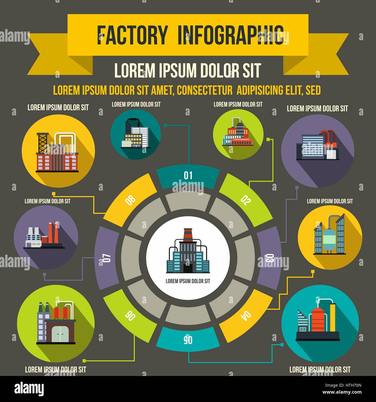 Factory infographic elements, flat style Stock Vector Image & Art - Alamy