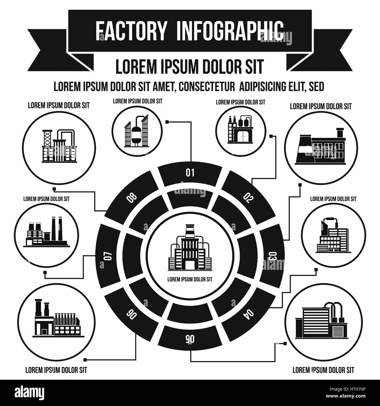Factory infographic elements, simple style Stock Vector Image & Art - Alamy