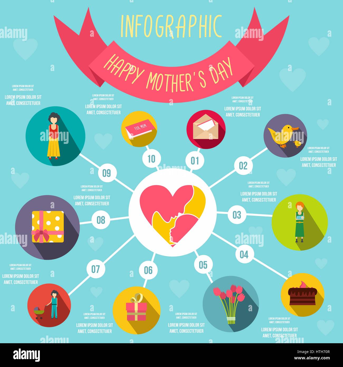 Mother Day infographic elements, flat style Stock Vector Image & Art ...