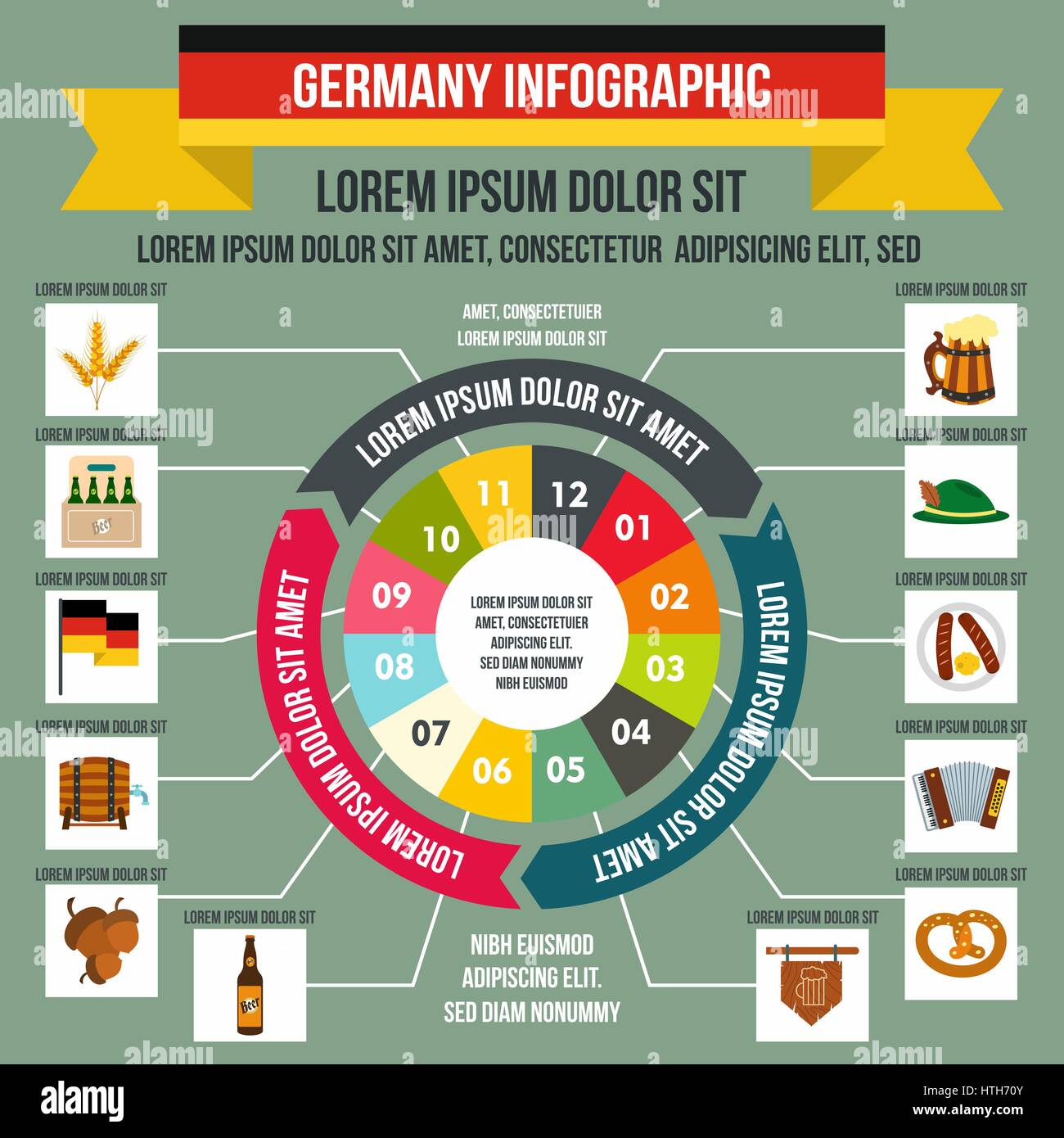 Germany infographic, flat style Stock Vector Image & Art - Alamy