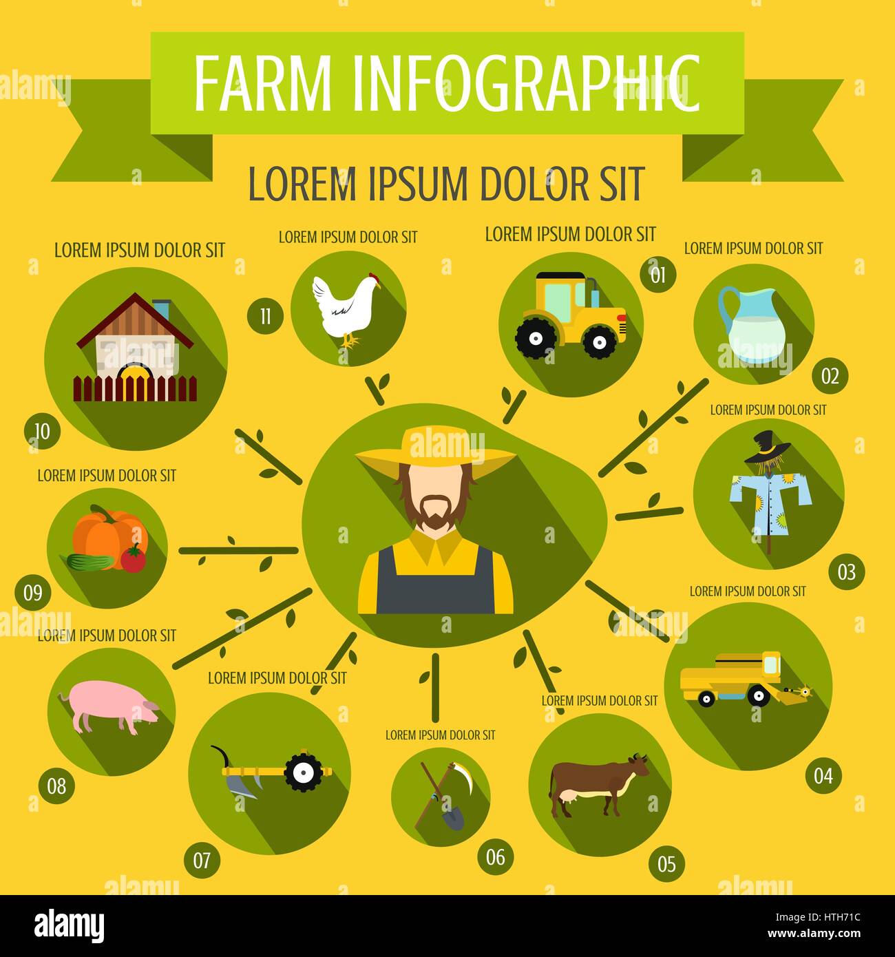 Farm infographic, flat style Stock Vector Image & Art - Alamy