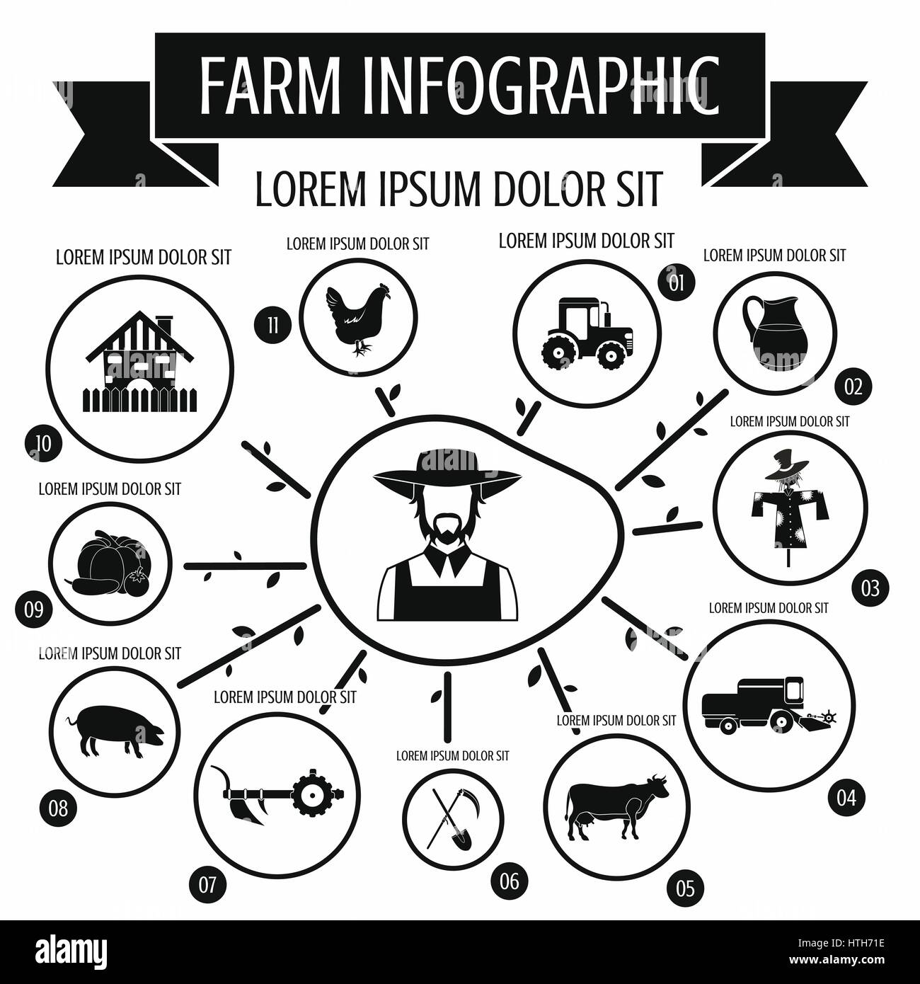 Farm infographic, simple style Stock Vector Image & Art - Alamy