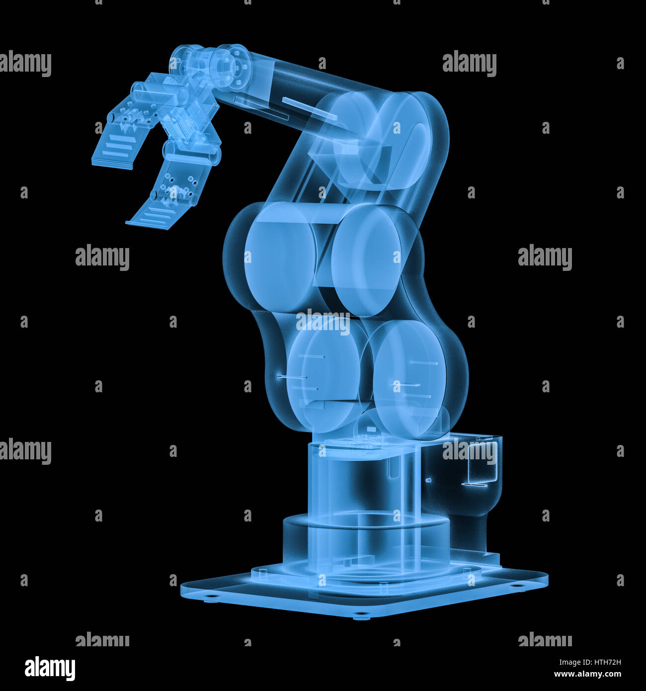 3d rendering x ray robotic arm isolated on black Stock Photo - Alamy