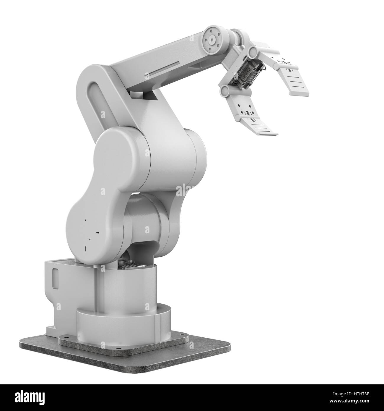 3d rendering white robotic arm isolated on white Stock Photo - Alamy