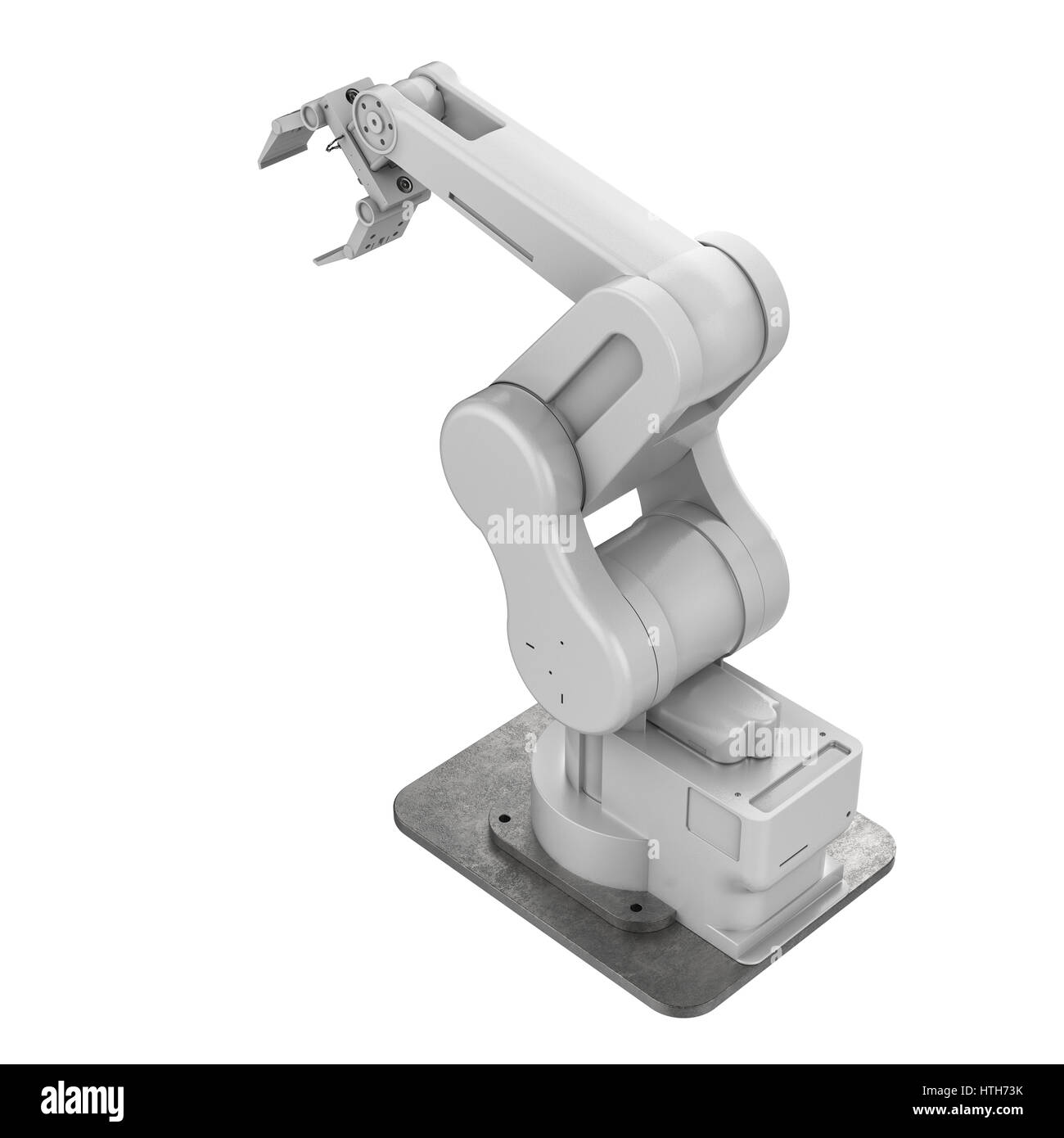 3d rendering white robotic arm isolated on white Stock Photo - Alamy