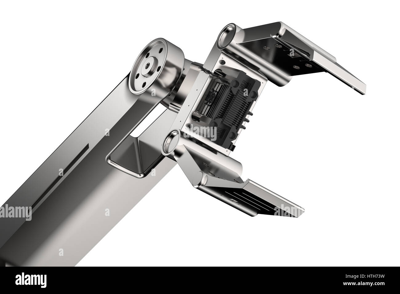 3d rendering metal robotic arm isolated on white Stock Photo - Alamy