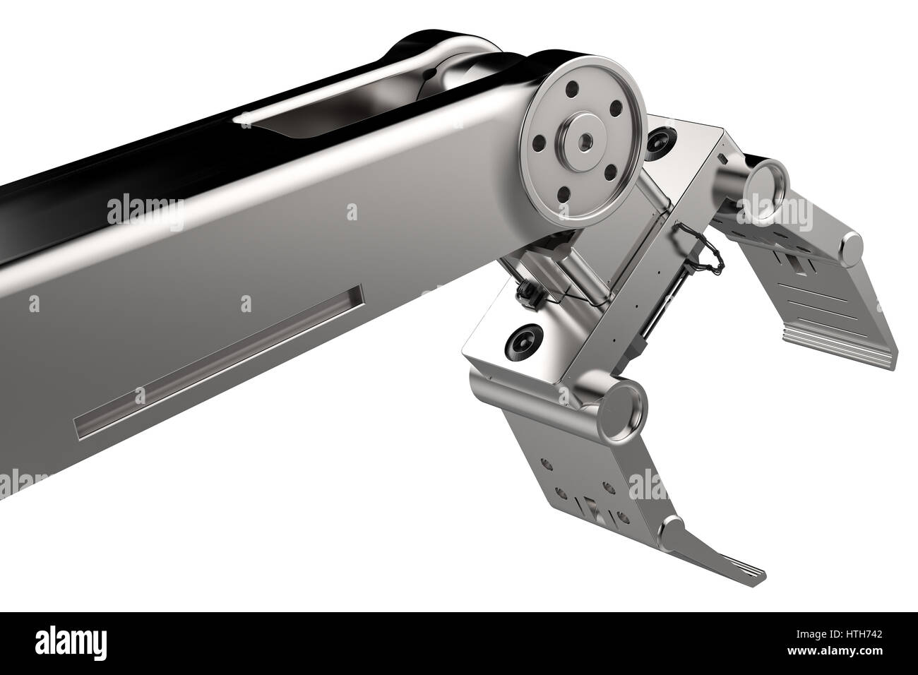 3d rendering metal robotic arm isolated on white Stock Photo - Alamy